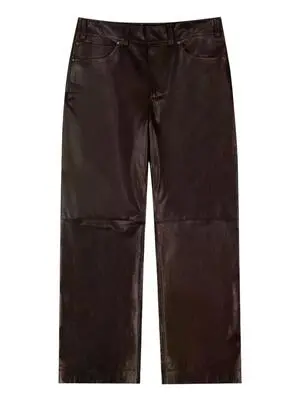 ENTIRE STUDIOS Leather Straight-leg Trousers - Brown