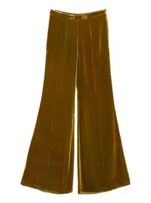 FORTE_FORTE Pleated Velvet Pants - Brown