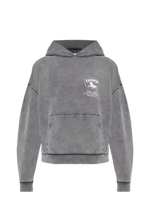 DUKE + DEXTER Logo Detailed Hoodie - Grey