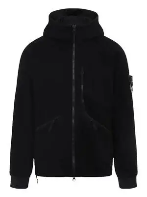 Stone Island Hooded Zipped Jacket - Black