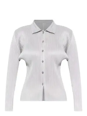 Issey Miyake Buttoned Plissé Shirt - Grey