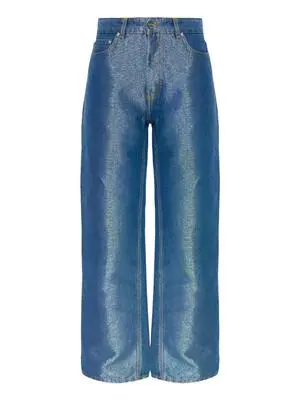 GANNI Metallic-effect Jeans - Blue