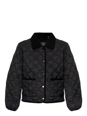 LoveShackFancy Quilted Bow Jacket - Black
