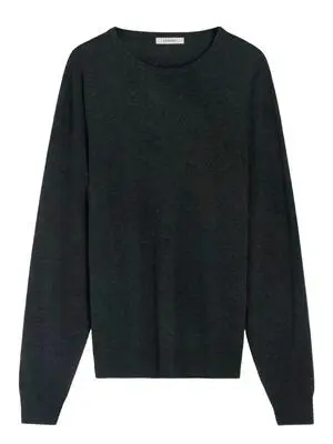 LEMAIRE Crew Neck Wool-blend Sweater - Black