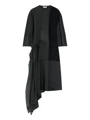 LEMAIRE Asymmetrical Pleated Blouse Dress - Black