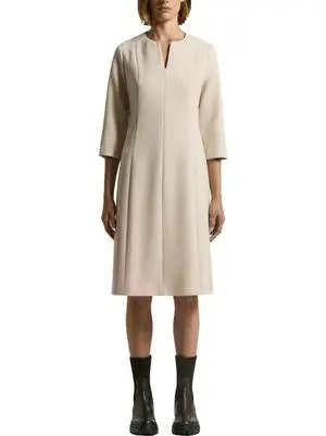Peserico V-neck Three-quarter Sleeve Dress - Neutrals