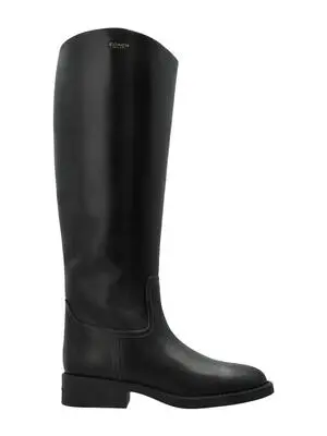 COACH Leather Zip Boots - Black