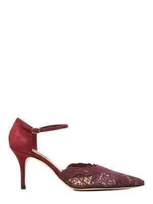 ARTEANA Lace Ankle-strap Pumps - Red