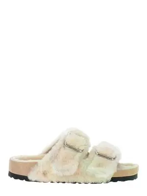 BIRKENSTOCK Arizona Big Buckle Shearling Sandals - Neutrals