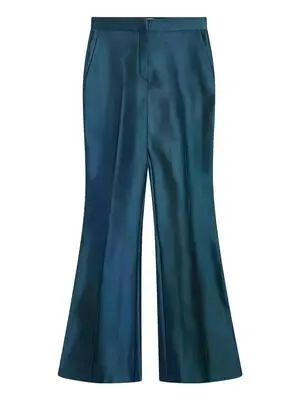 Fendi Duchess-satin Flared Trousers - Blue