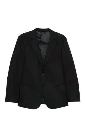 Giorgio Armani Wool Single-breasted Blazer - Black