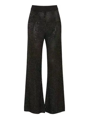 IZAAK AZANEI Crystal-embellished Flared Trousers - Black