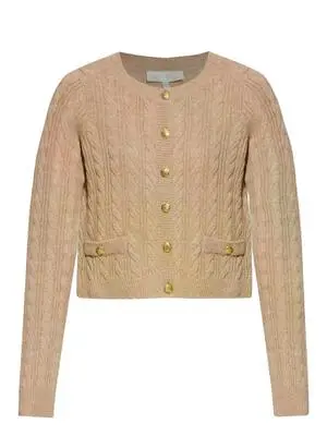 LoveShackFancy Cable-knit Button Cardigan - Neutrals