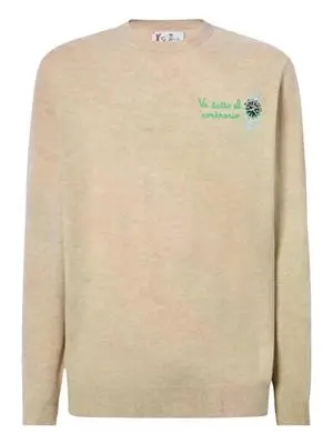 MC2 SAINT BARTH Embroidered Crew-Neck Sweater Neutrals