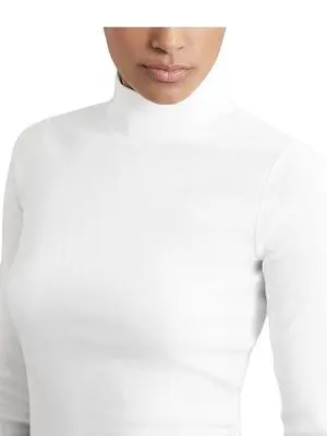 REISS Polly Ribbed Top - White
