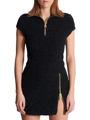 Balmain Tweed Top - Black