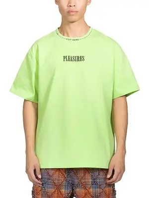 PLEASURES Cut Here Heavyweight Tee - Lime