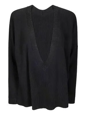 ARCHIVIO B V-neck Knit Sweater - Black