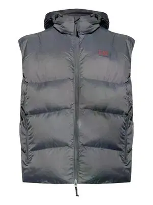 Emporio Armani Hooded Zip Gilet - Grey