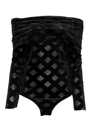 ALESSANDRO LEGORA Off-shoulder Bodysuit - Black