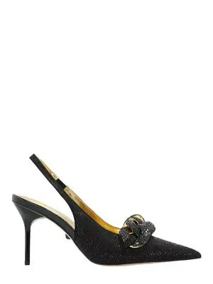 Kurt Geiger 70mm Crystal-chain Slingback - Black