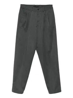 LOW BRAND Pleat-detail Tailored Trousers - Grey