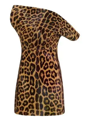 Khaite Off-shoulder Leopard Print Top - Brown