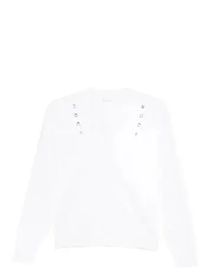 Liu Jo Embellished V-neck T-shirt - White