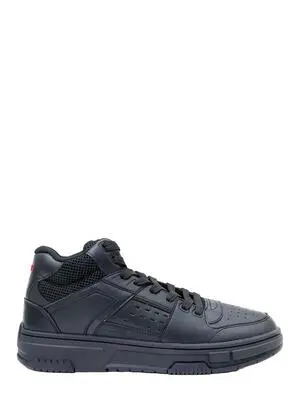 Hugo Panelled Lace-up Sneakers - Black