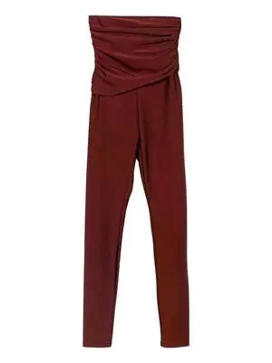 Andamane Ruched Detail Trousers - Red
