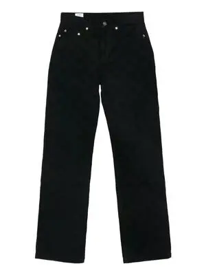 Casablanca Monogram-print Straight Leg Jeans - Black