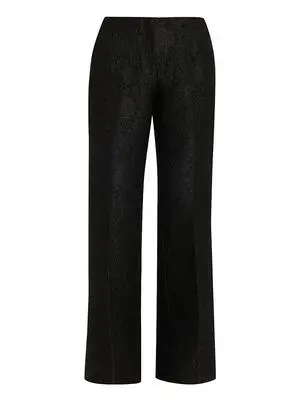Saloni Brocade Fitted Trousers - Noir Rose