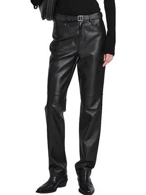 Proenza Schouler White Label Maxine Lightweight Leather Pants - Black