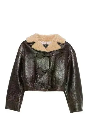 Etro Shearling-collar Leather Jacket - Brown