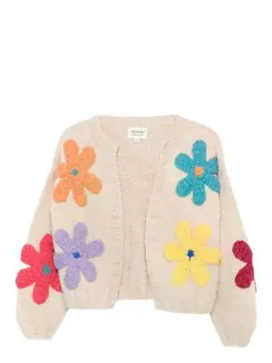 FRANTIC Floral-Embellished Cardigan