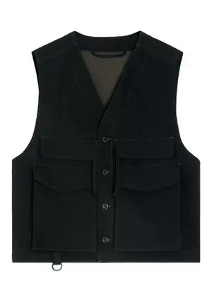 LEMAIRE Utility Button-fastening Gilet - Black