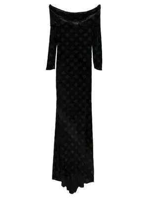 ALESSANDRO LEGORA Diamond-pattern Gown - Black