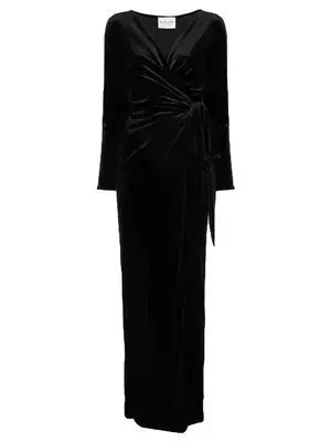 ALESSANDRO LEGORA Velvet Maxi Dress - Black