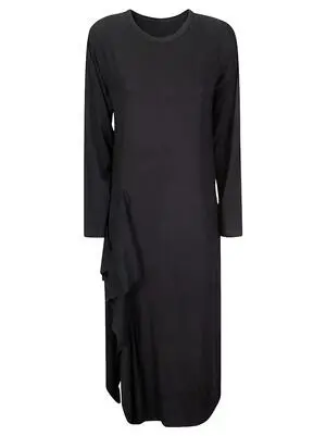 Yohji Yamamoto Draped Maxi Dress - Black