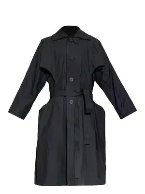 Issey Miyake Belted Buttoned Coat - Black