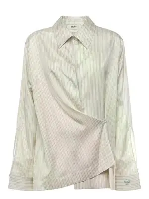 FENDI Striped Draped Shirt