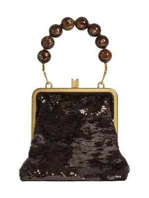 ME+EM Sequin Evening Bag - Chocolate