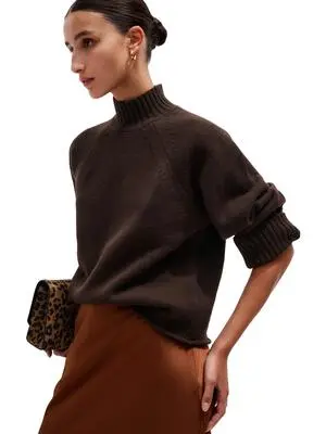 ME+EM Relaxed Luxe Jumper - Warm Chocolate
