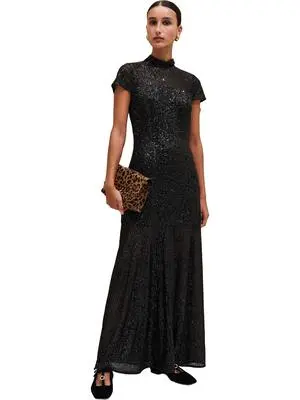 ME+EM Sequin Maxi Dress - Black