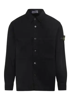 Stone Island Buttoned-pocket Shirt Jacket - Black
