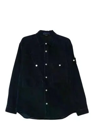 Stone Island Compass-badge Corduroy Shirt - Blue