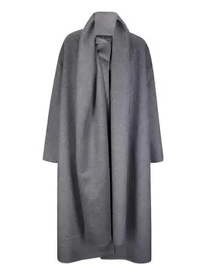 Calvin Klein Scarf-detail Double-face Coat - Grey