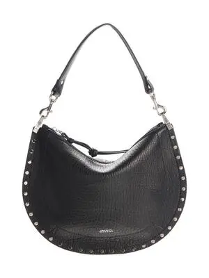 Isabel Marant Oskan Soft Leather Shoulder Bag Black/silver