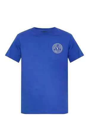 Versace Logo-print Cotton T-shirt - Blue
