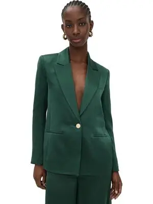 Alice + Olivia Silas Single-breasted Blazer - Green Mystique